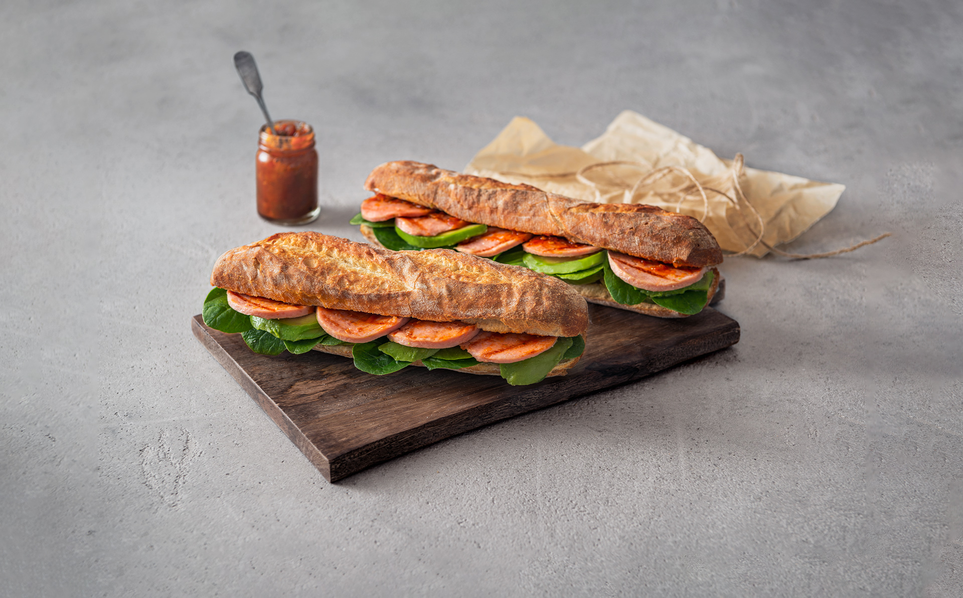 Grilled Fritz & Tomato Relish Baguette - Skara Smallgoods